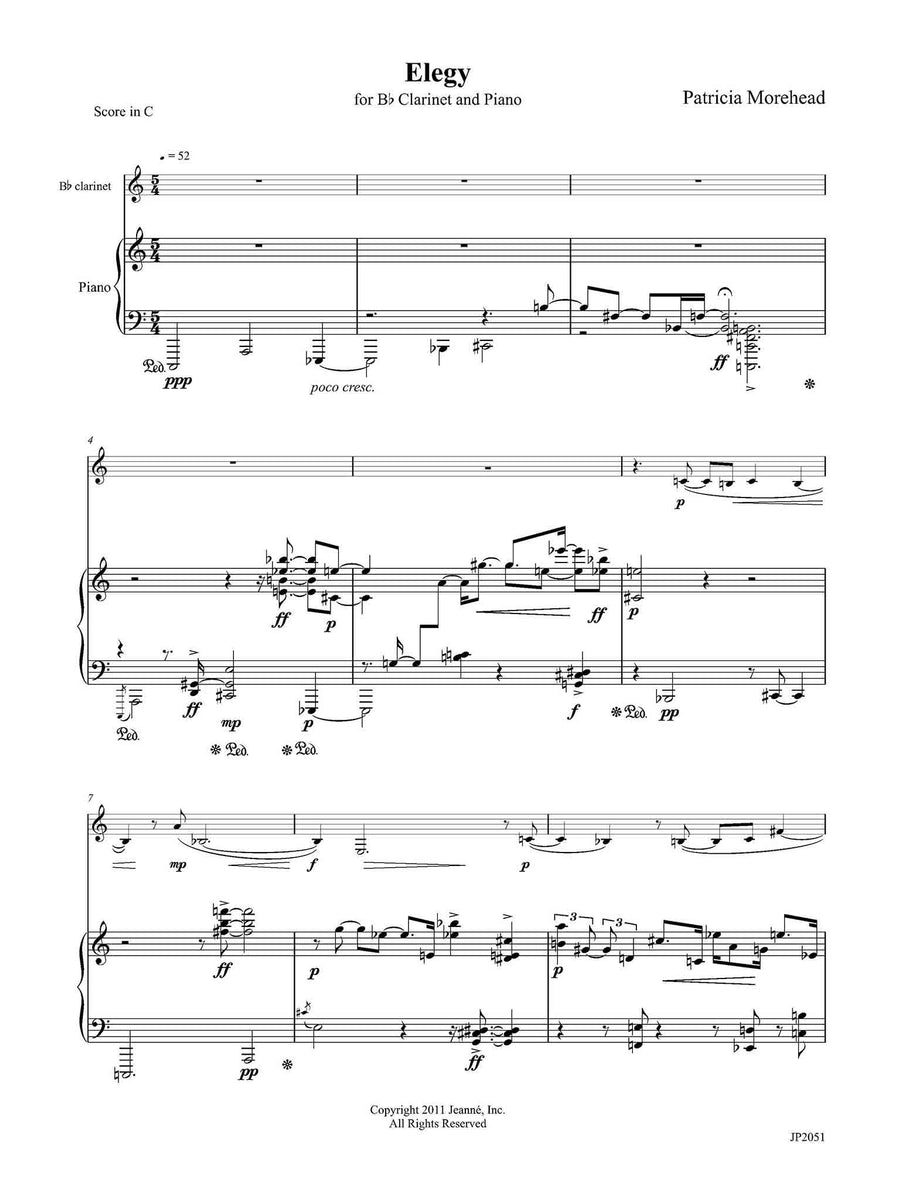 Morehead: Elegy for Clarinet and Piano – Jeanne-Inc