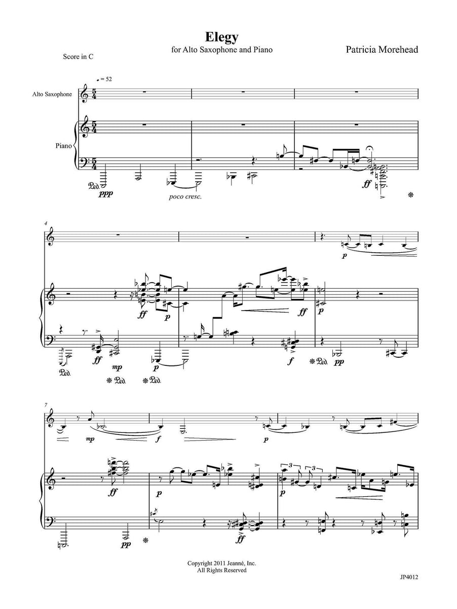 Morehead: Elegy for Alto Saxophone and Piano – Jeanne-Inc